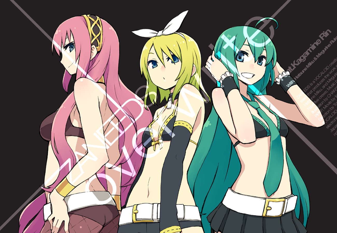 chan×co vocaloid hatsune miku kagamine rin megurine luka bikini top ...